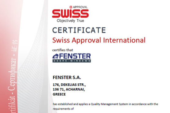 SWISS Certificate - Fenster S.A